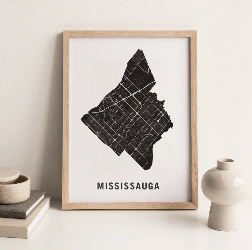 Mississauga Neighbourhood Map Print | Toronto Housewarming Gift ...