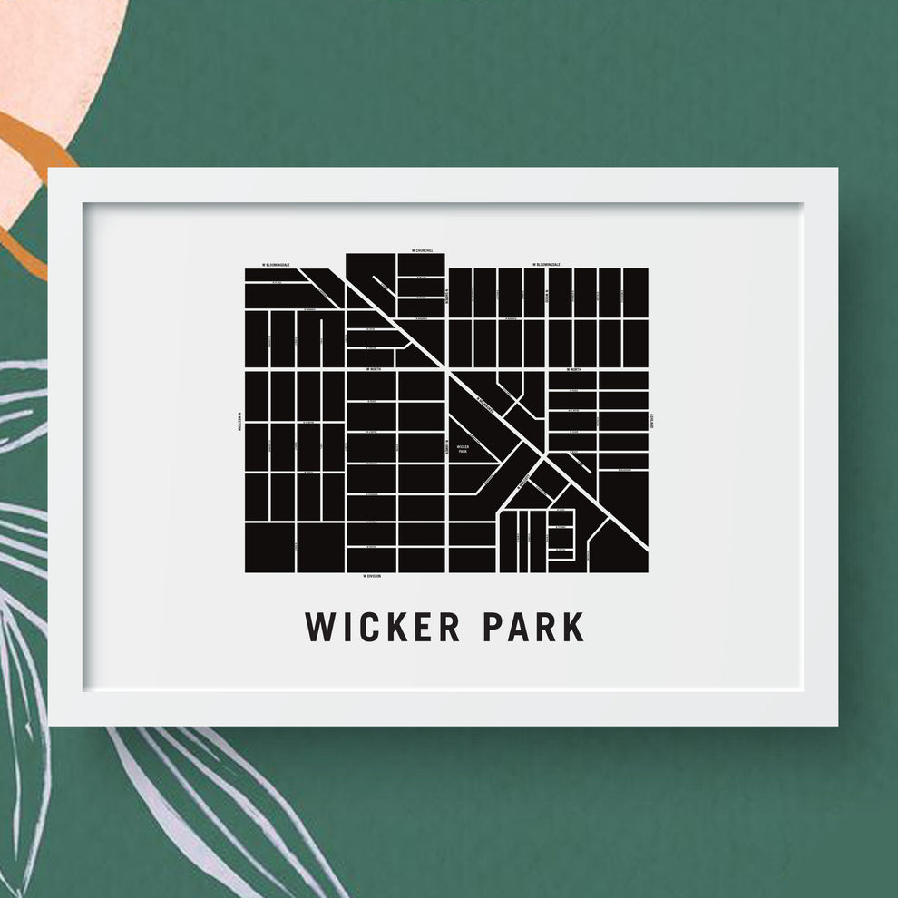 Wicker Park Neighbourhood Map, Chicago - Map Print and Digital Download ...
