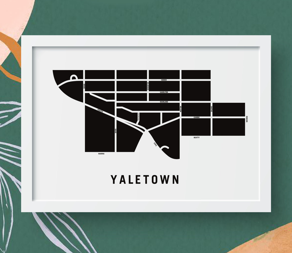 Yaletown Neighbourhood Map (with street names), Vancouver – Modern ...