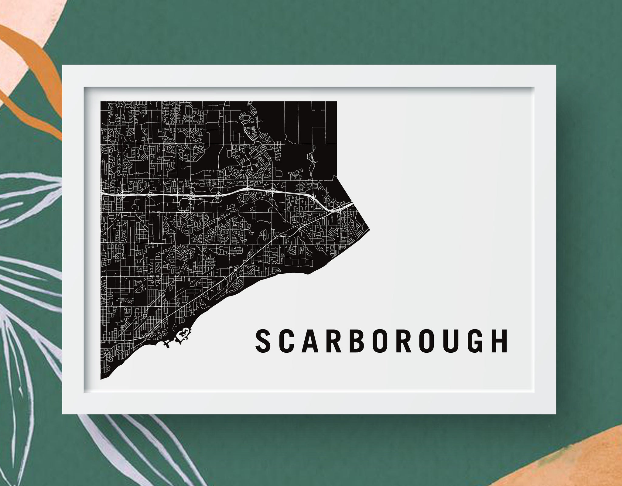 Scarborough Map Print | Toronto Housewarming Gift – Modern ...